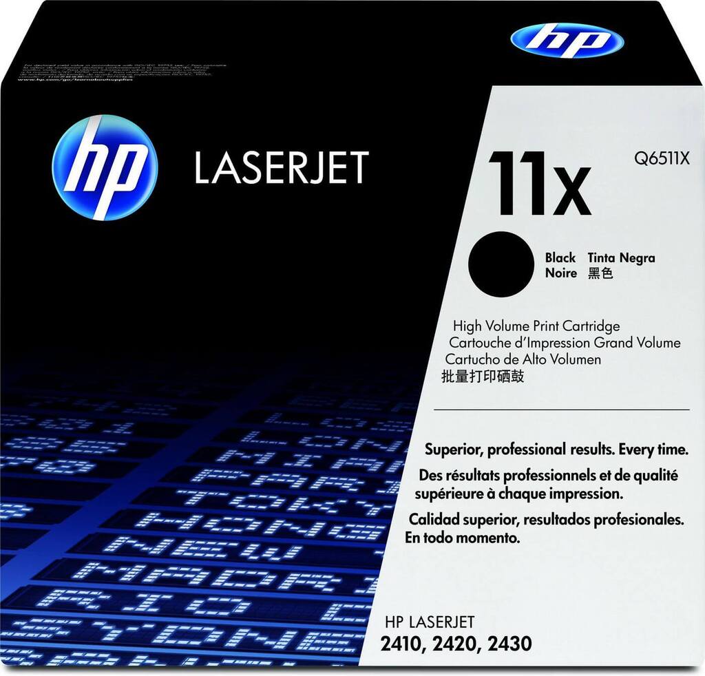 Buy Genuine HP 11X Black Toner Cartridge Q6511X LaserJet 2410 2420 2430 ...